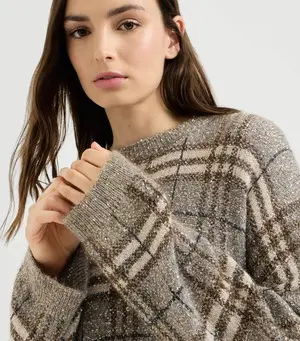 Brunello Cucinelli Sequin Check Sweater
