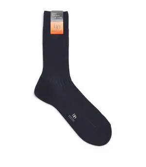 DORE DORE Wool-blend Vanisé Socks - Navy