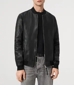 ALLSAINTS Leather Morten Bomber Jacket