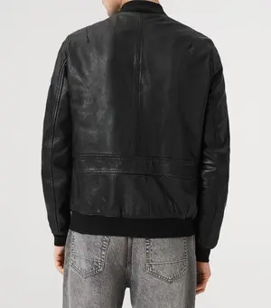 ALLSAINTS Leather Morten Bomber Jacket