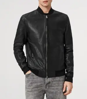 ALLSAINTS Leather Morten Bomber Jacket