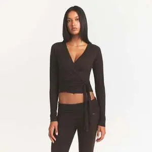 SKIMS Wrap Sweater | Deep Neutral | | Essential Sweaters - Espresso