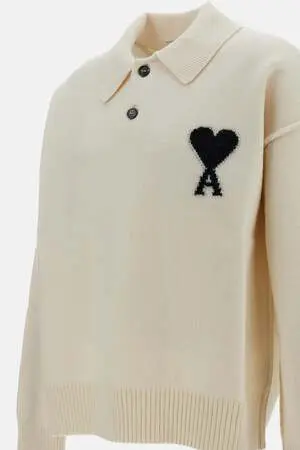 AMI Paris Maglia Polo De Coeur - Bianco
