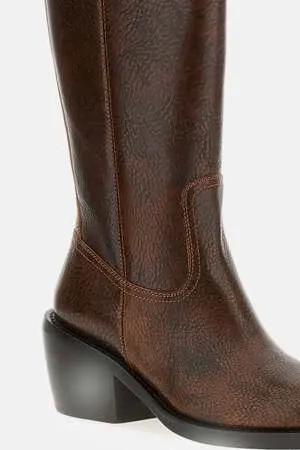 Dries Van Noten Stivaletti In Pelle Con Tacco Scultureo - Brown