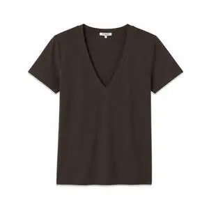 NOEND Supima Cotton Deep V-neck Tee In Dark