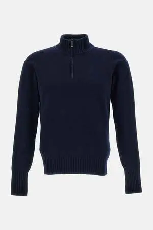 DRUMOHR Maglione Lupo Zip Rasato Tubico - Blue
