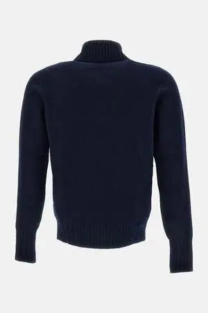 DRUMOHR Maglione Lupo Zip Rasato Tubico - Blue
