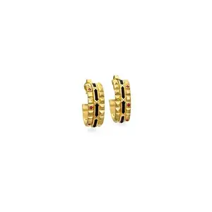 MYRTO KATRAMADOU JEWELLERY Red / Gold / Black Versa Ruby Mini Hoops - Red/gold/black