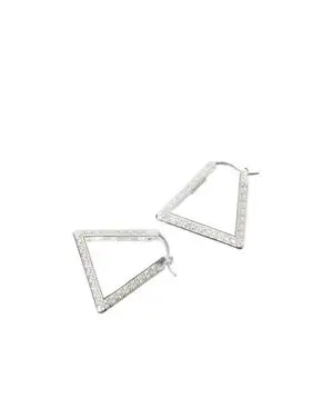 Bottega Veneta Logo Engraved Triangle Earrings