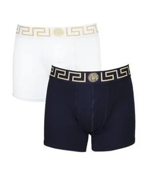 Versace Two-pack Greca-waistband Boxers - White