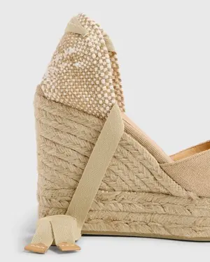 CastaÑer Iconic Chiara Lace-up Wedge Espadrilles