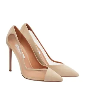 AQUAZZURA Mesh And Suede Pumps