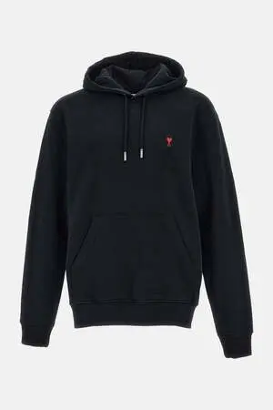 AMI Paris Felpa Con Cappuccio Red De Coeur - Nero