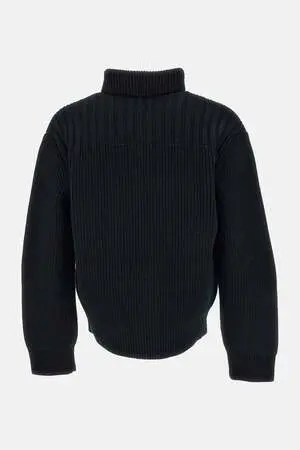 Dries Van Noten Cardigan In Lana Marino M.k - Nero