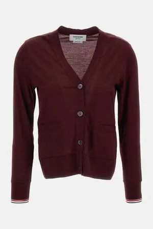 Thom Browne CARDIGAN IN JERSEY DI LANA Red