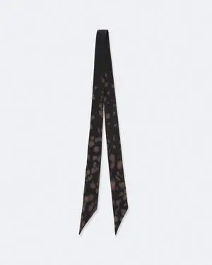 ALLSAINTS Effusion Printed Skinny Silk Scarf - Black