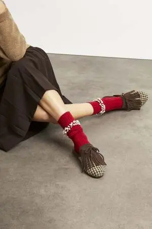 ANCIENT GREEK SANDALS Thelma Fringe Tweed