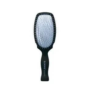 GIMME BEAUTY Metal Bristle Brush Stainless Steel Bristles For Healthy Shine Designed To Detangle Hair Types Hair Brush With Comfy Handle - No Color