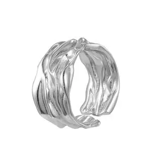 EVERY WAVE Tide Mega Foil Textured Sterling Ring - Silver