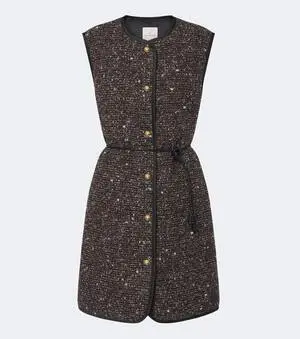 Moncler Figurative Down-paneled Wool-blend Vest - Black