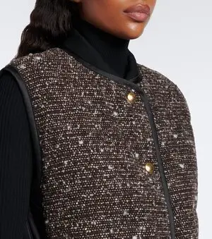 Moncler Figurative Down-paneled Wool-blend Vest