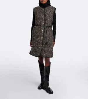 Moncler Figurative Down-paneled Wool-blend Vest
