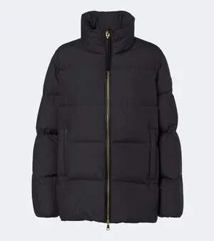 Moncler Leather-trimmed Down Jacket - Black