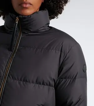 Moncler Leather-trimmed Down Jacket - Black