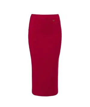 Moncler Wool And Cashmere-blend Midi Skirt - Red
