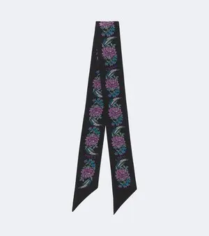 Chloé Floral Silk Scarf - Black