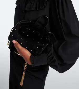 Chloé Icons Mini Studded Velvet Shoulder Bag
