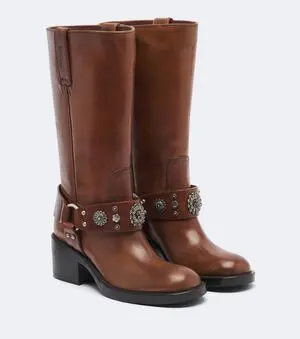Chloé Dakota Studded Leather Knee-high Boots