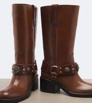 Chloé Dakota Studded Leather Knee-high Boots