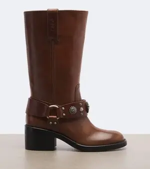 Chloé Dakota Studded Leather Knee-high Boots