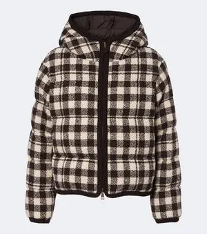 Moncler Gingham Wool-blend Down Jacket