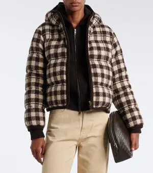 Moncler Gingham Wool-blend Down Jacket