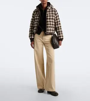 Moncler Gingham Wool-blend Down Jacket
