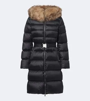 Moncler Leersies Shearling-trimmed Down Coat - Black