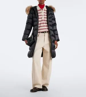 Moncler Leersies Shearling-trimmed Down Coat