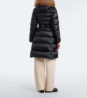Moncler Leersies Shearling-trimmed Down Coat