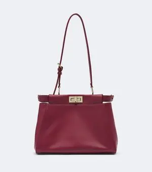 Fendi Peekaboo® Small Leather Tote Bag - Burgundy