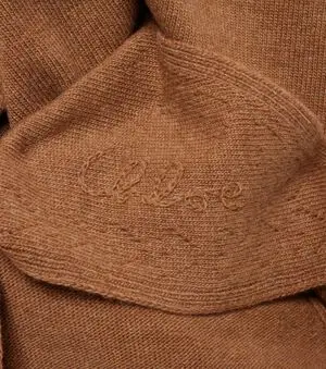 Chloé Embroidered Wool Scarf - Brown