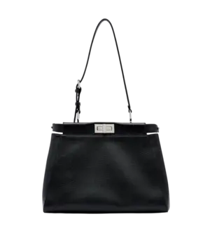 Fendi Peekaboo® Medium Leather Shoulder Bag - Black