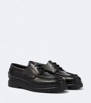 TOD'S Leather Boat Shoes - Black