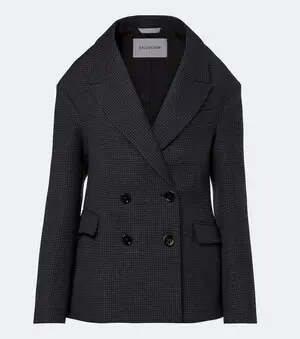 Balenciaga Houndstooth Double-breasted Wool Jacket
