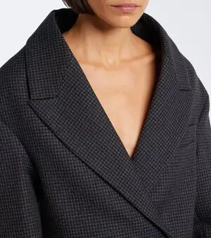Balenciaga Houndstooth Double-breasted Wool Jacket