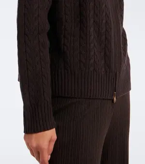Agnona Cable-knit Cashmere Zip-up Hoodie