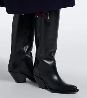 Chloé Azelan Leather Knee-high Boots - Black