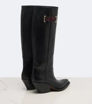 Chloé Azelan Leather Knee-high Boots - Black
