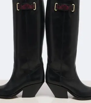 Chloé Azelan Leather Knee-high Boots - Black
